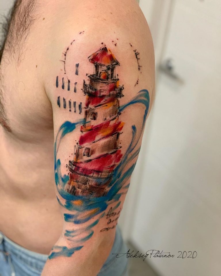 [UPDATED] 40 Enduring Lighthouse Tattoo Design