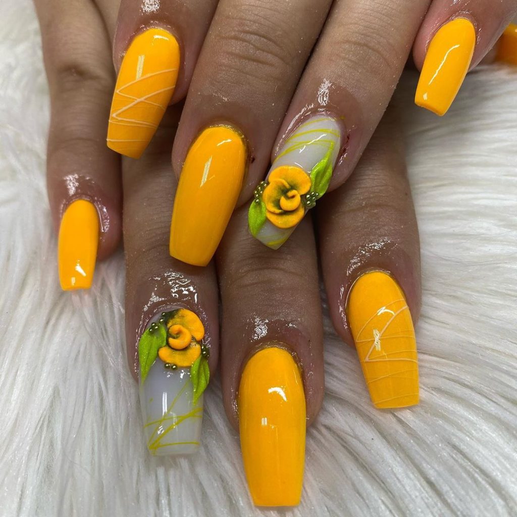 [UPDATED] 55 Sunny Yellow Acrylic Nail Designs