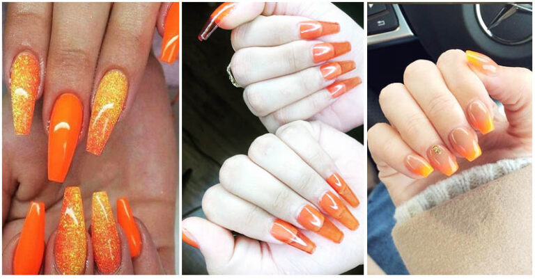 [UPDATED] 39 Orange Coffin Nails